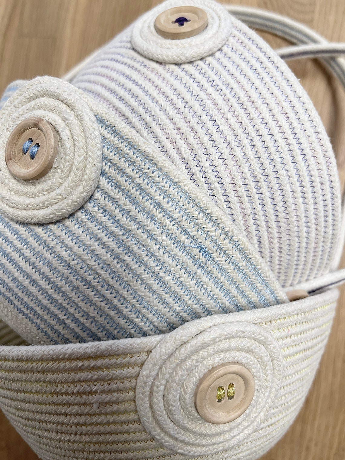 Rope Bowl Basket, Small Handmade Easter Basket, Cotton Polyester ...