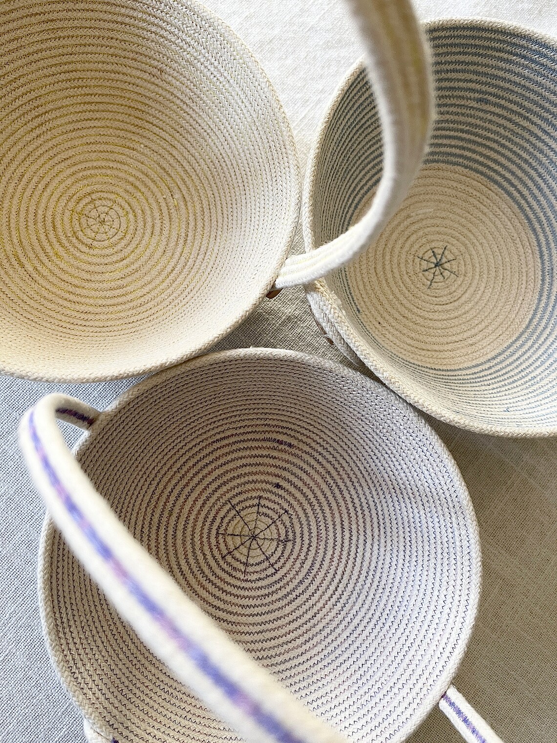 Rope Bowl Basket, Small Handmade Easter Basket, Cotton Polyester ...