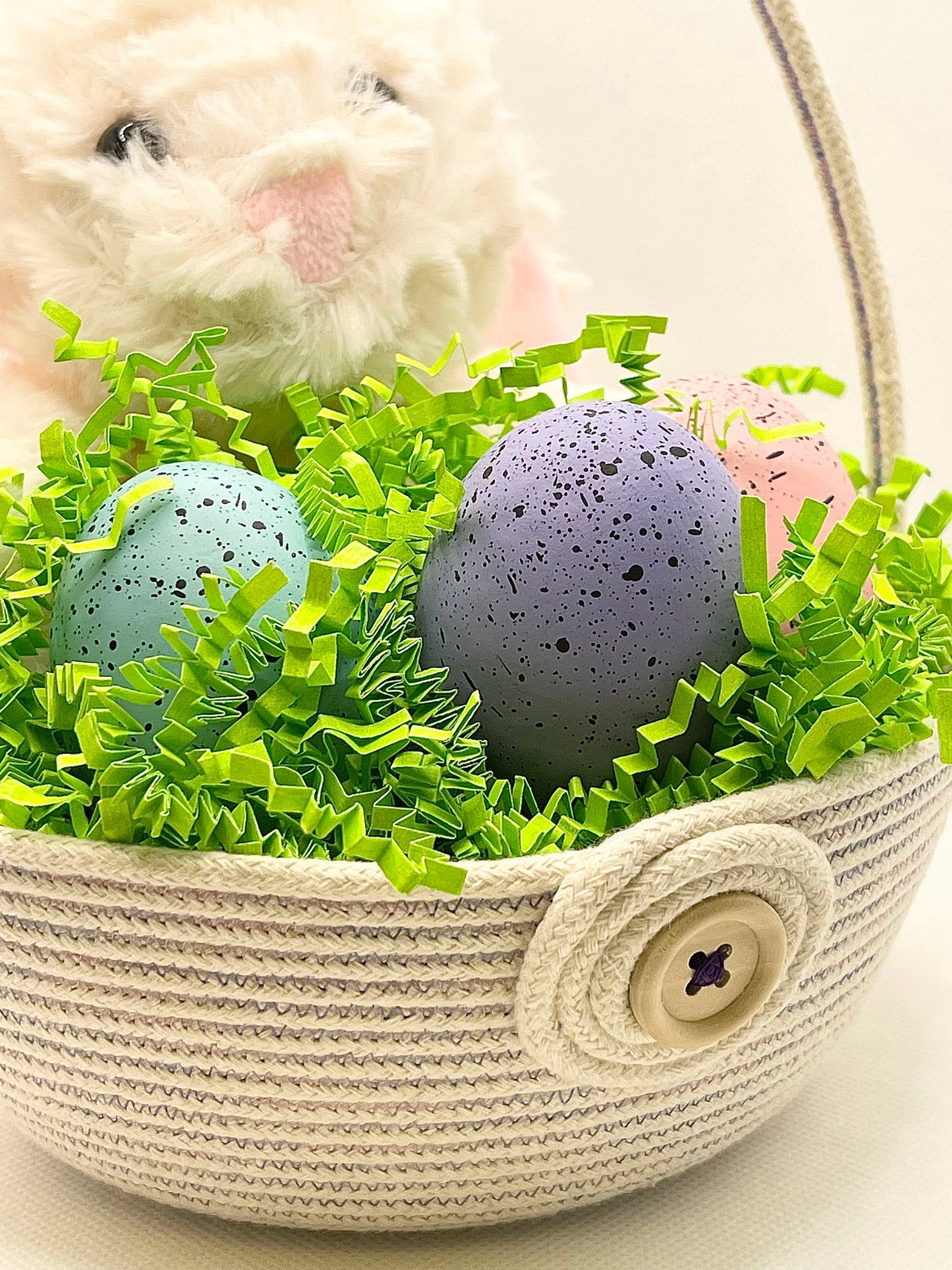 Rope Bowl Basket, Small Handmade Easter Basket, Cotton Polyester ...