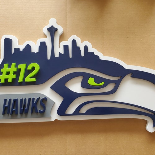12 Seattle Seahawks Skyline Metal Sign Go Hawks Russel Wilson - Etsy