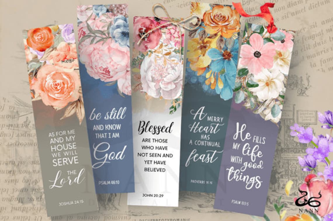 Printable Bible Verses Bookmarks Instant Digital Download for Craft ...