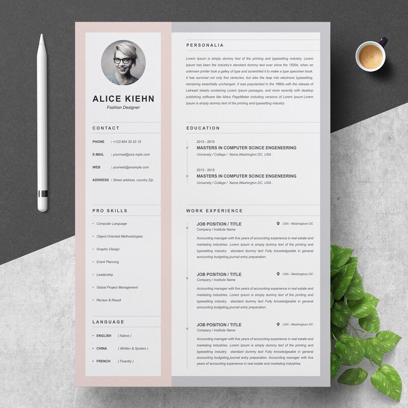 Professional Resume Template Word, Modern Resume Template Format ...