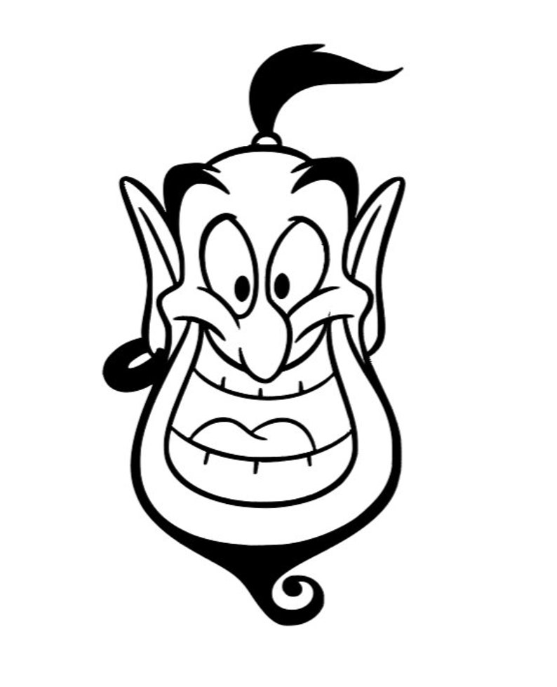 Genie Face Disney SVG for Craft Machines Cricut Cameo | Etsy