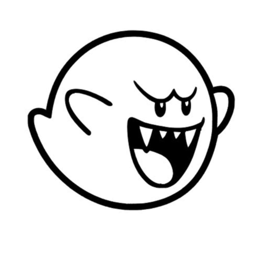 Mario Boo Stencil Super Mario Boo Svg, King Boo Svg, Mario Ghost Svg