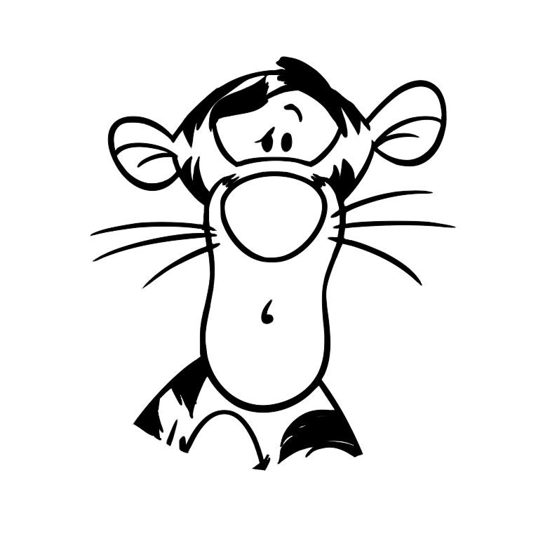 Tigger Face SVG for Craft Machines Cricut Cameo Silhouette - Etsy Australia