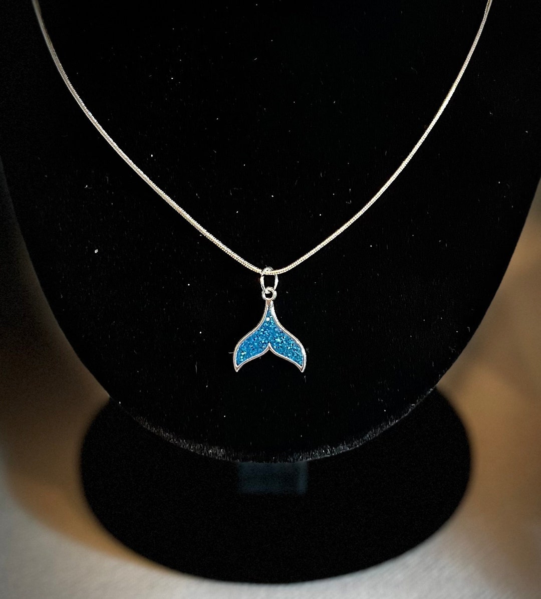 Sparkly Blue Mermaid Tail Pendant Necklace - Etsy