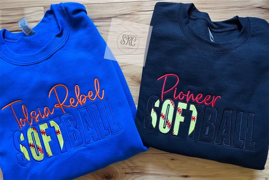 Softball Custom Embroidered Personalized Shirt, Gift for Softball Fan ...