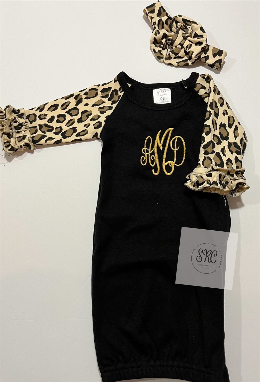 Monogram Baby Gown, Custom Embroidered Baby Clothes, Baby Shower Gift ...