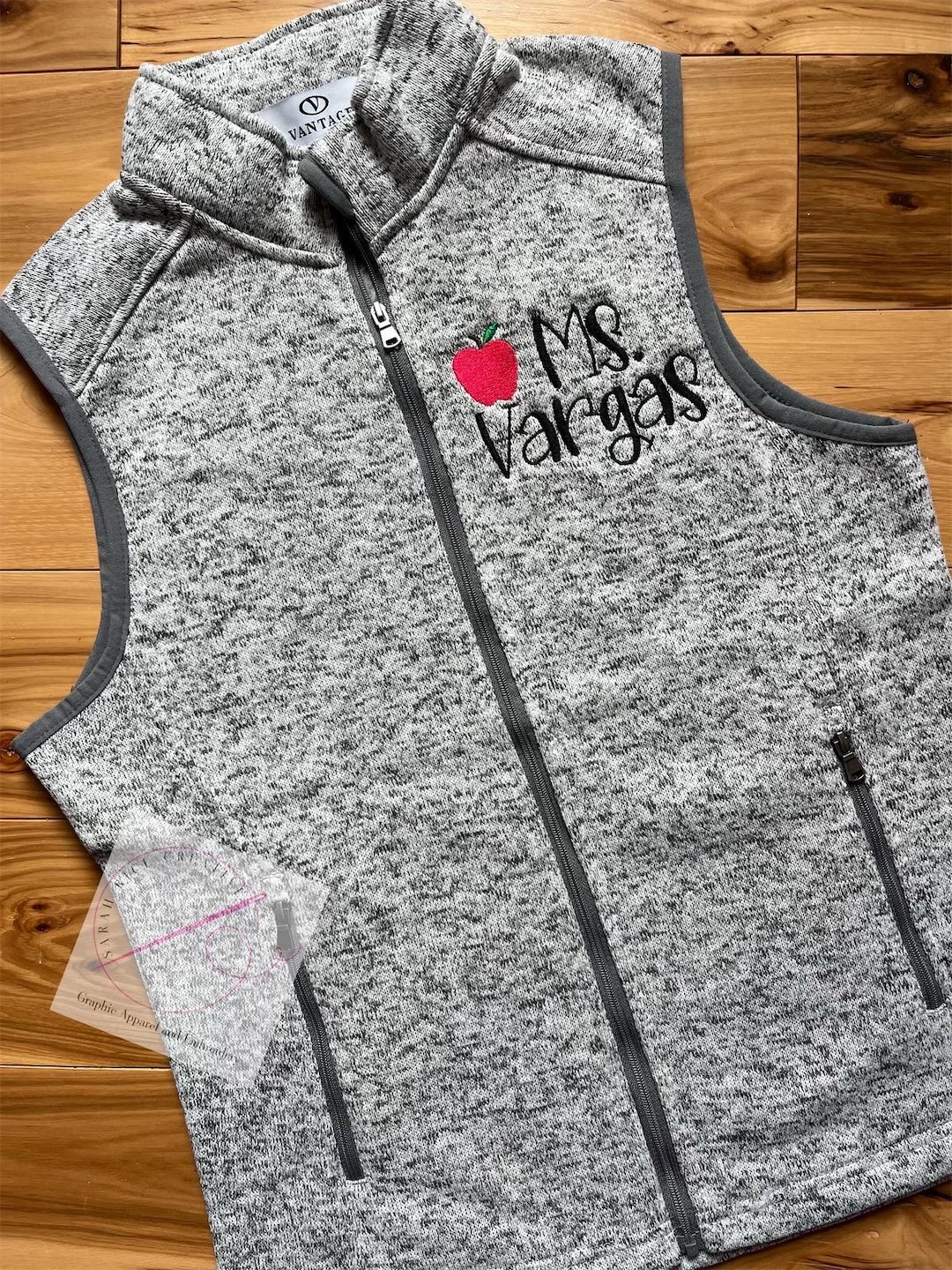Custom Embroidered Teacher Vest, Monogram Teacher Vest, Gift for Back ...