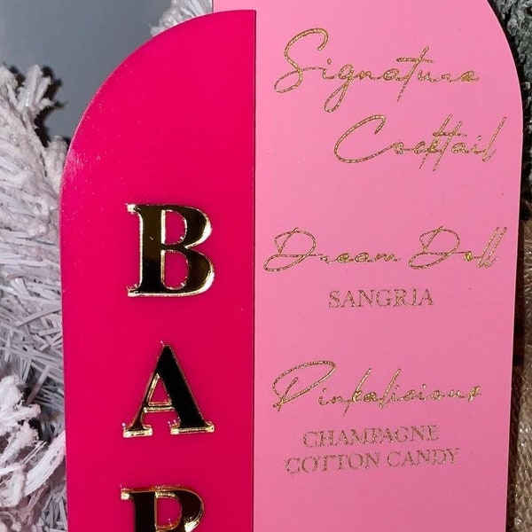 Wedding Bar Sign,acrylic Bar Sign, Wedding Sign, Arched Sign - Etsy