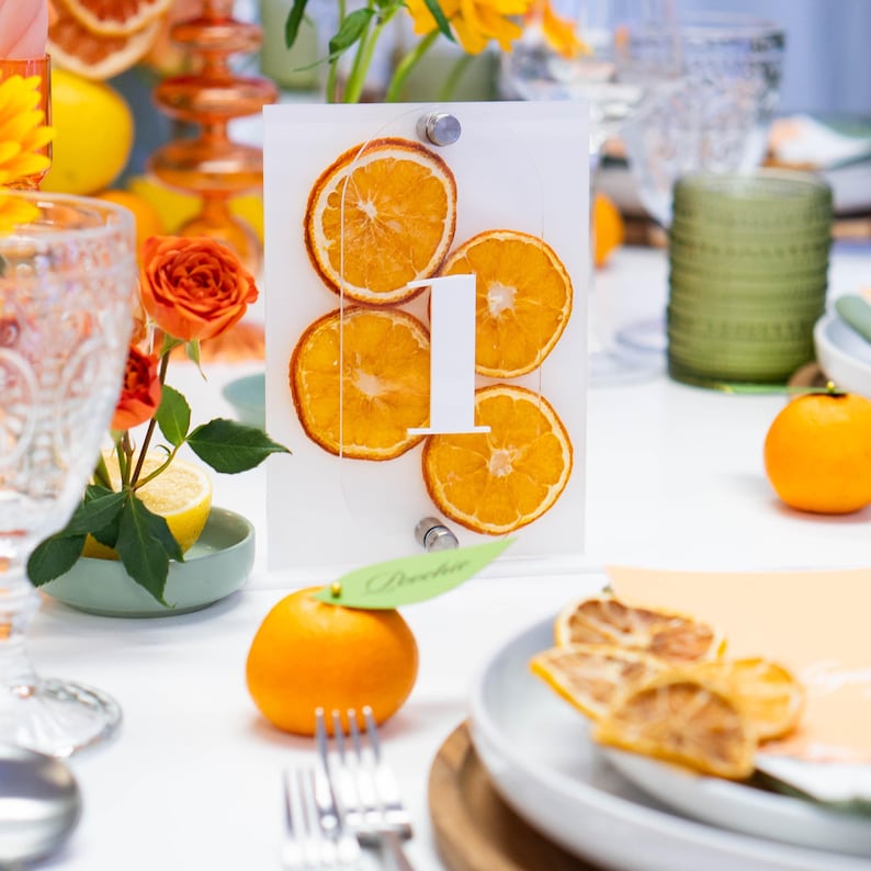 Citrus Table Numbers(orange)boho Wedding, Baby Shower, Bridal Shower ...