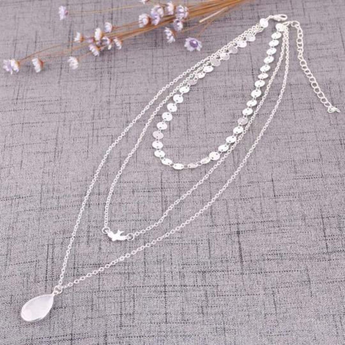 Divine Peace Necklace Multi Layered Necklace Bird Necklace | Etsy
