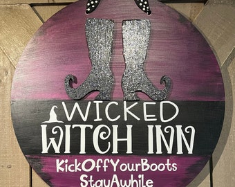 The Wicked Witch Inn 12 X 6 Inch Handmade Witch Sign the - Etsy