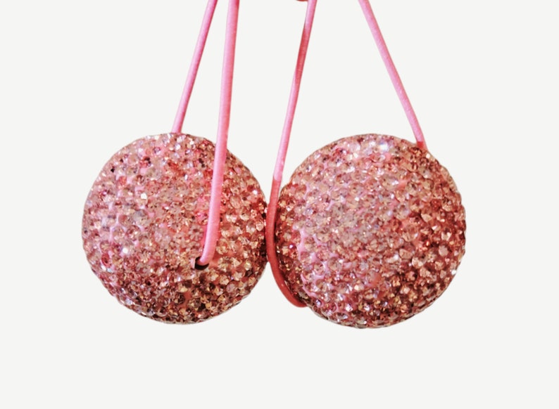 Large Oversized Jumbo 40mm Disco Hair Bobbles. Rhinestone Hair Bobbles ...
