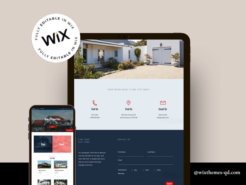 Wix Website Template Wix Real Estate Website Design Real Estate Agent ...