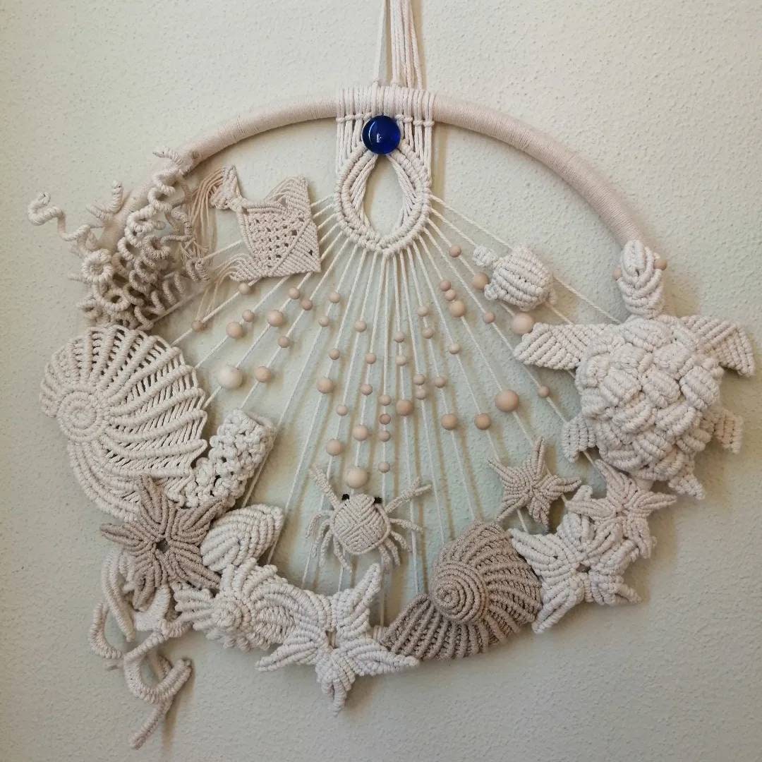 Macrame Seabed, Macrame Sea, Macrame Ocean, Macrame Fish, Macrame Boho ...