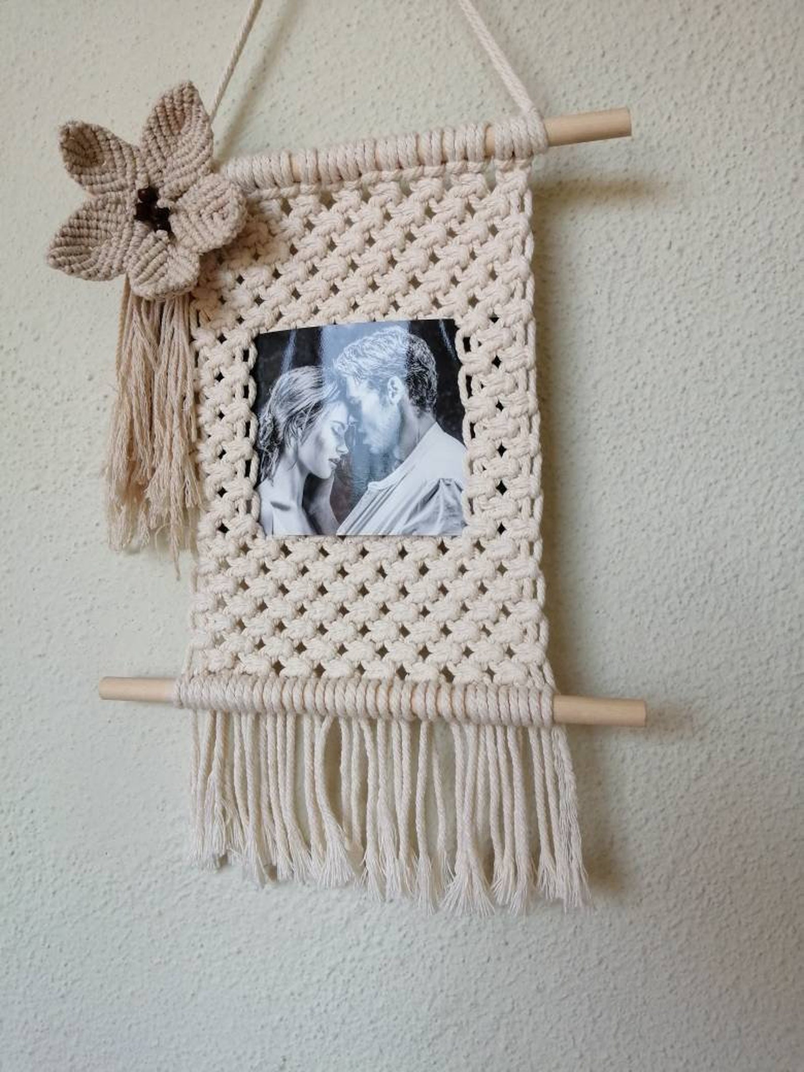 Macrame, Portrait, Macramé Boho Frame, Boho Romantic Décor, Gift for ...