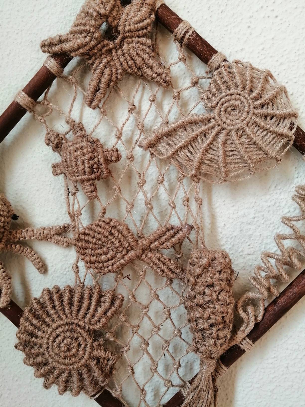 Macrame Seabed Twine, Macrame Sea, Macrame Ocean, Macrame Fish, Macrame ...