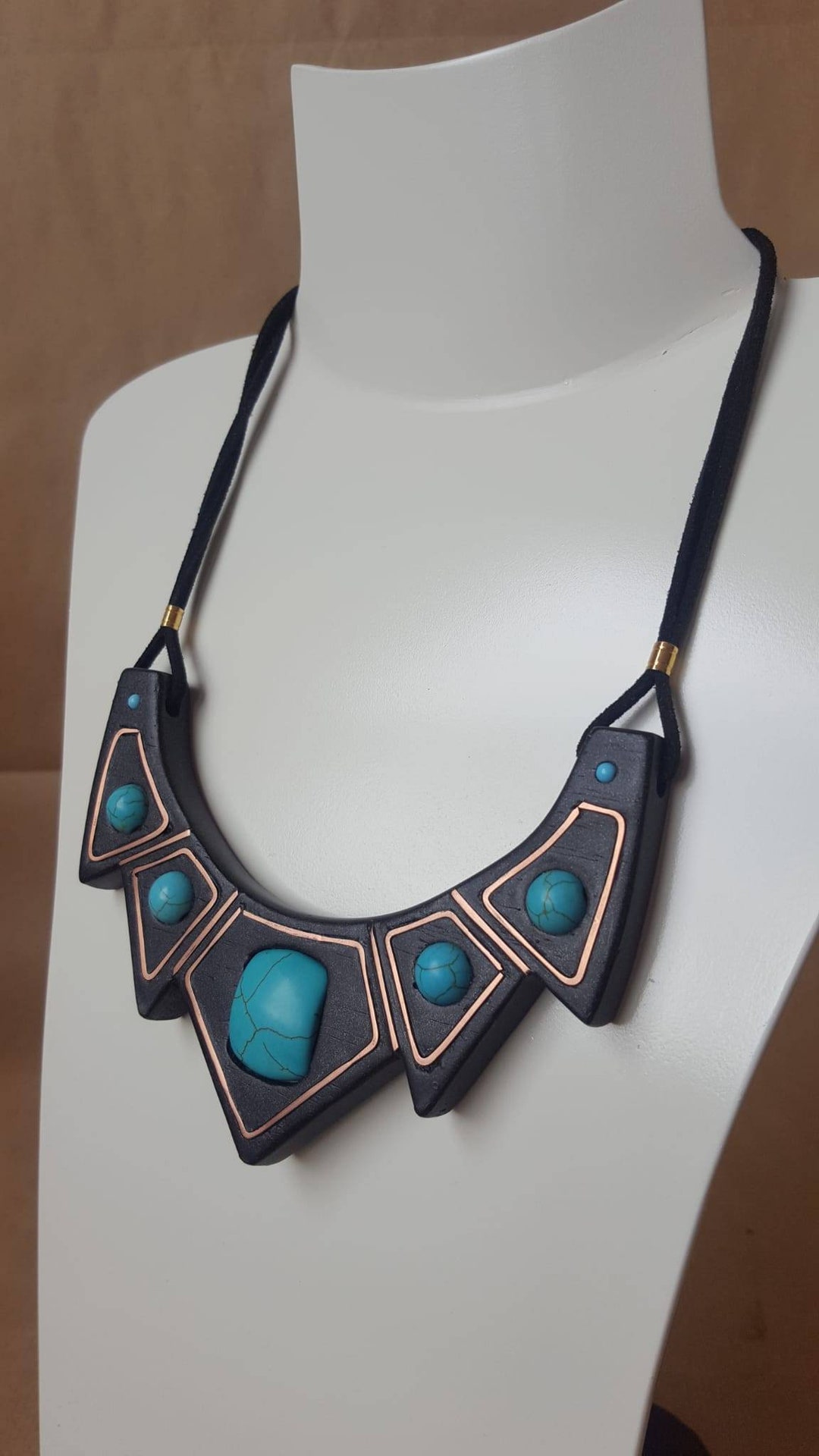 Rigid Choker Necklace in Ethnic Style Wood. Wooden Choker, Wooden ...