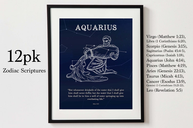 12 Zodiac Constellations Art With Scripture, Bible Verses, Scripture ...