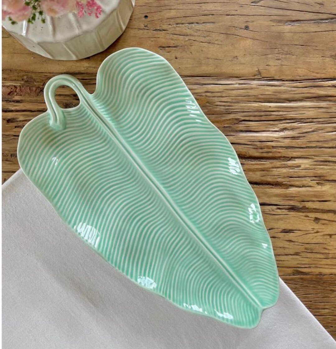 Ceramic Palm Tree Leaf Platter - 2 Colours Available - Etsy