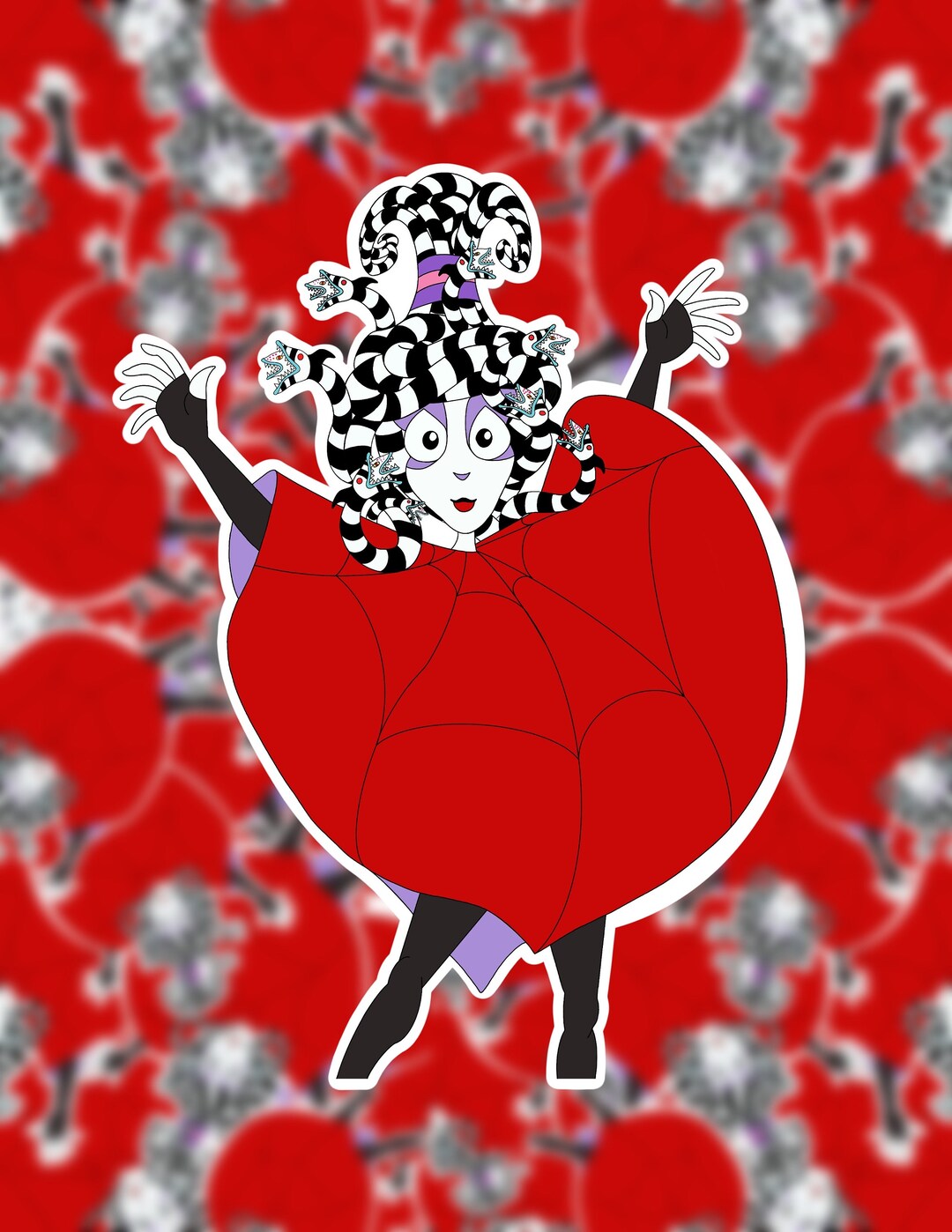 Lydia Deetz Sandworms as Medusa Beetleguesse Waterproof Vinyl Scratch ...