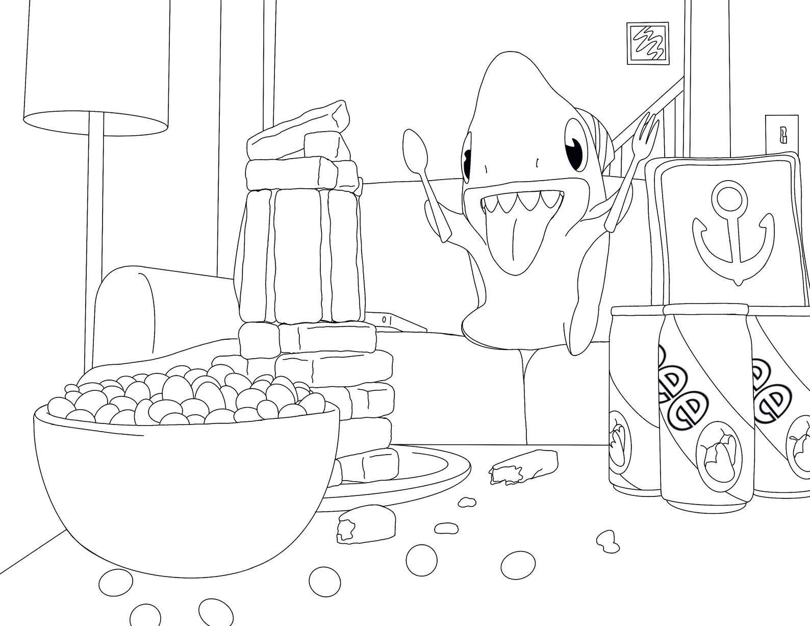 Sharkdog Coloring Page Digital Download - Etsy