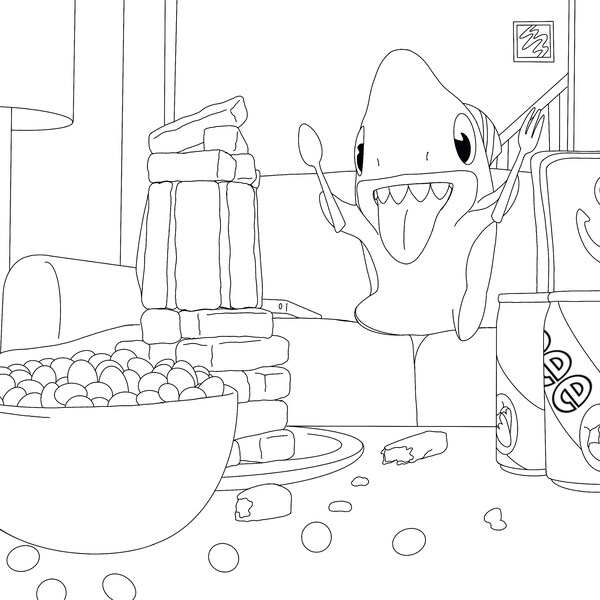 Sharkdog Coloring - Etsy New Zealand