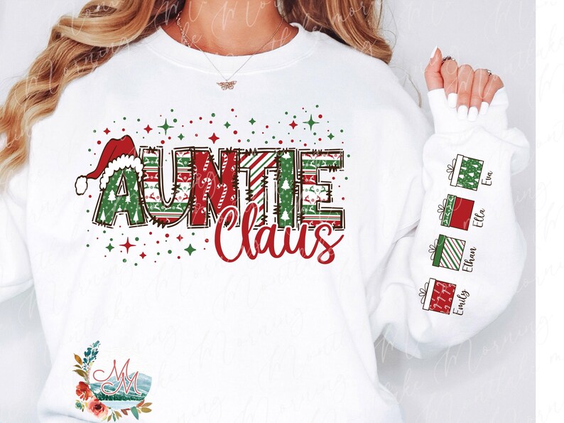 Auntie Claus PNG | Christmas Aunt Png for DTF DTG Sublimation | Holiday ...