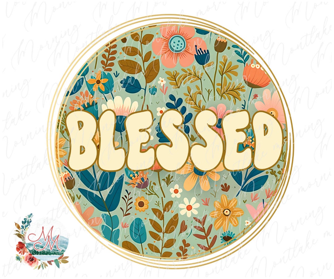 Boho Blessed PNG | Retro Blessed Sublimation | Religious PNG | Hippie ...