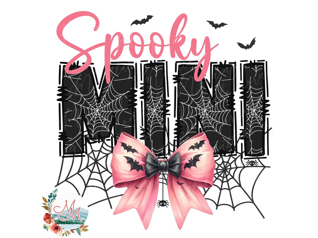 Spooky Mini Halloween PNG | Coquette Bow Spooky Mama and Me Halloween ...