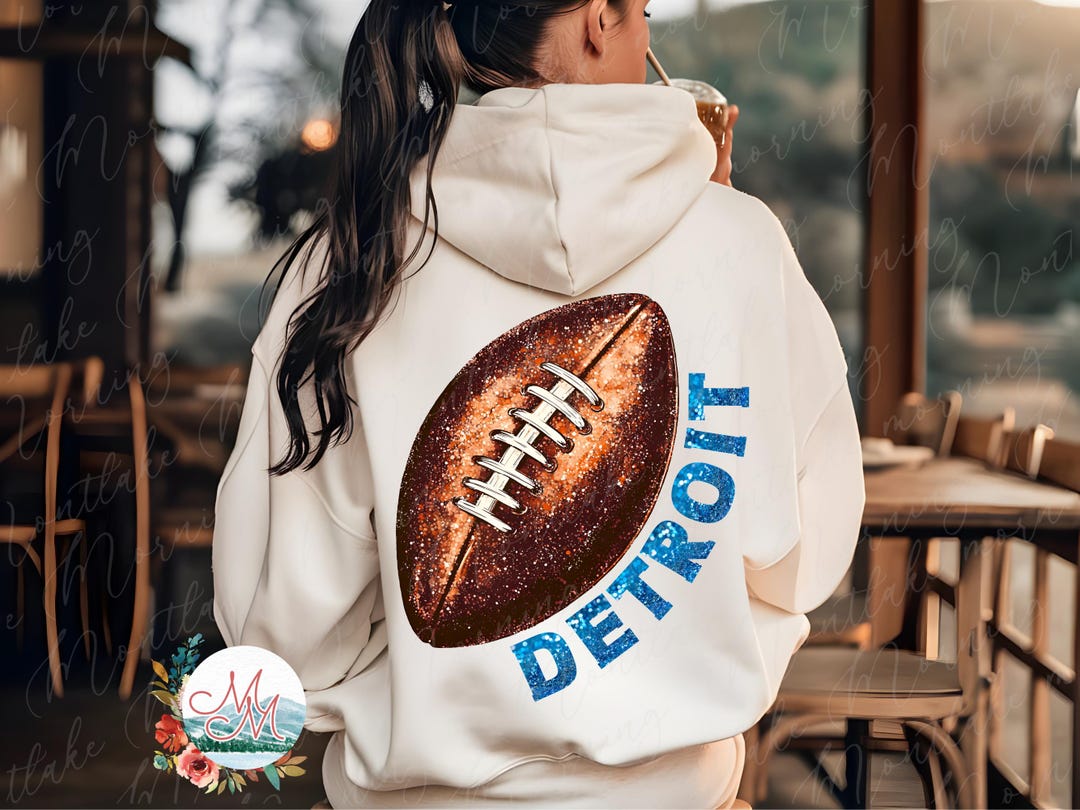 Detroit Football PNG | Detroit Glitter Football File | Girly Michigan ...