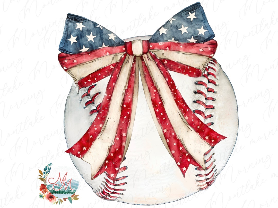 Coquette Fourth of July PNG | Americana Baseball and Bows | 4th of July ...