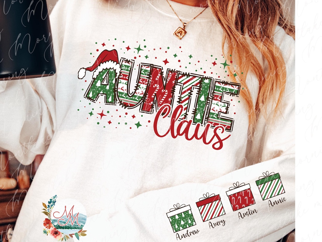 Auntie Claus PNG | Christmas Aunt Png for DTF DTG Sublimation | Holiday ...