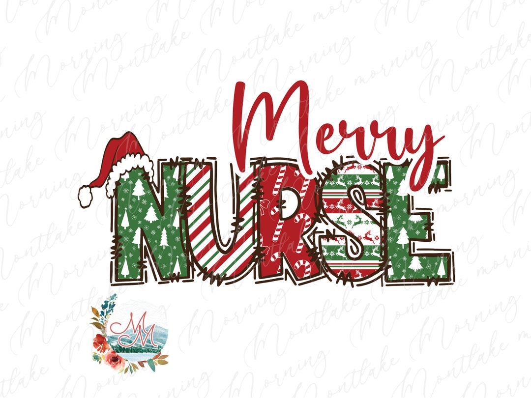 Merry Nurse PNG | Christmas Nurse Sublimation | Cute Santa Hat Nurse ...