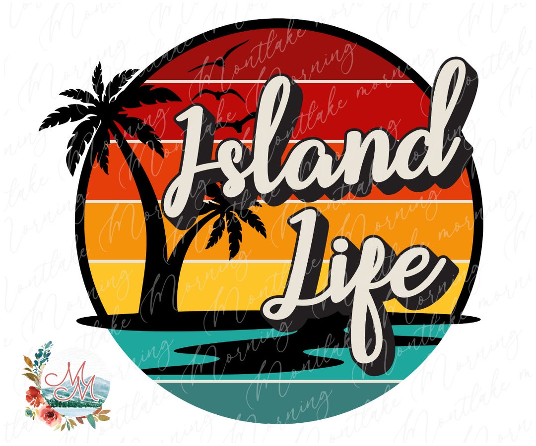 Island Life PNG | Sunset Stripes Sublimation | Vintage Palm Tree ...