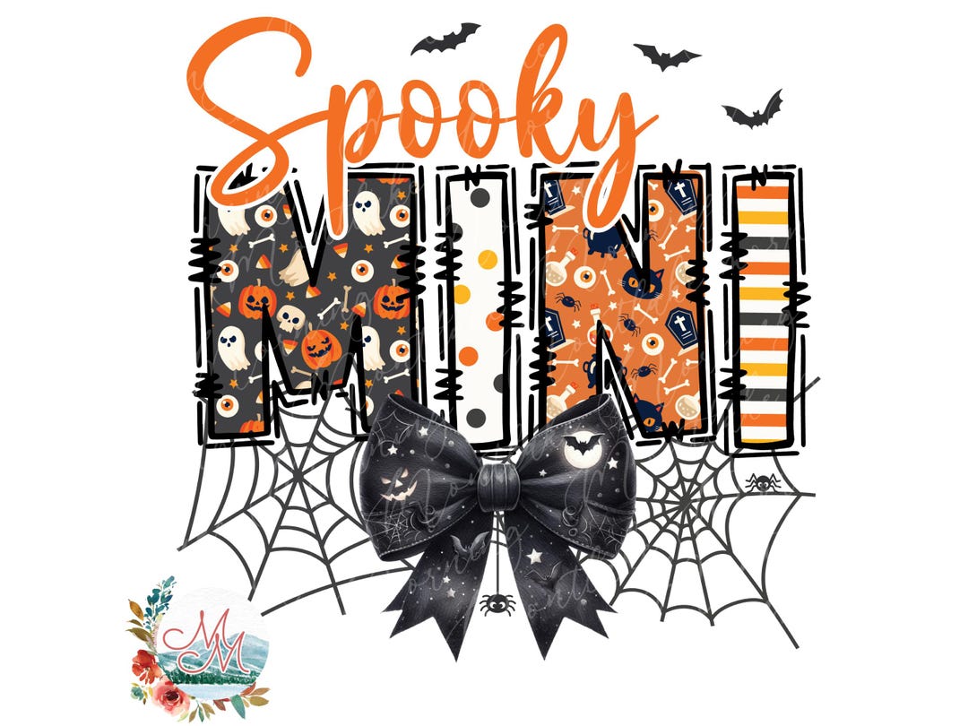Spooky Mini Halloween PNG | Spooky Mini Coquette Bow Halloween Design ...