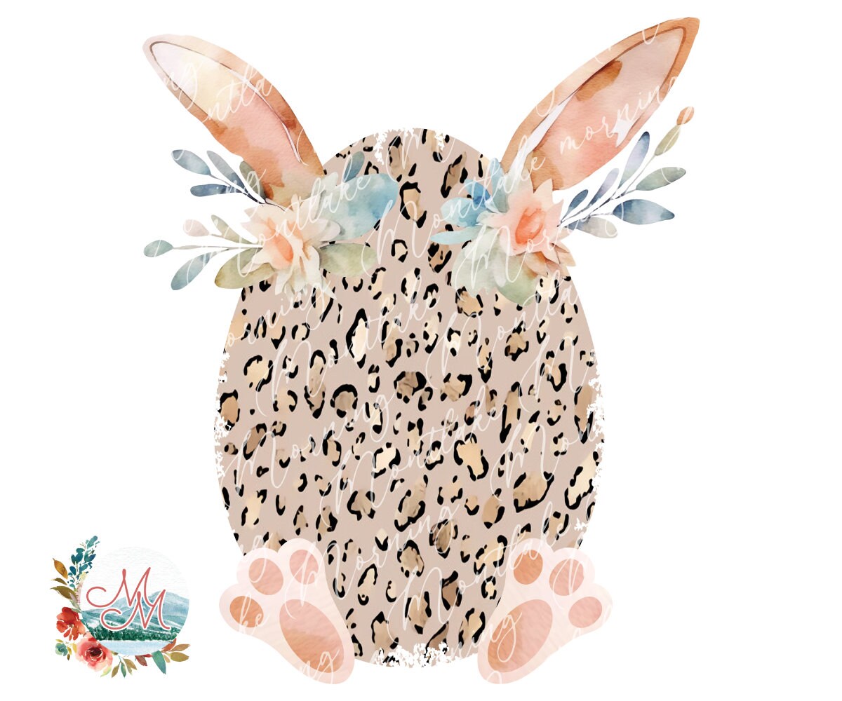 Leopard Bunny Egg PNG Easter PNG Bunny Ears and Feet T-shirt ...