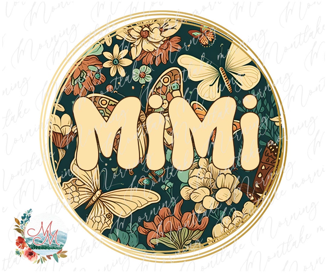 Boho Mimi PNG | Retro Mimi PNG | Butterfly Clipart | Hippie Floral ...