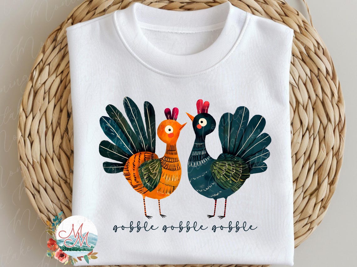 Thanksgiving Turkeys PNG | Funny Turkey DTF DTG Sublimation | Cute ...
