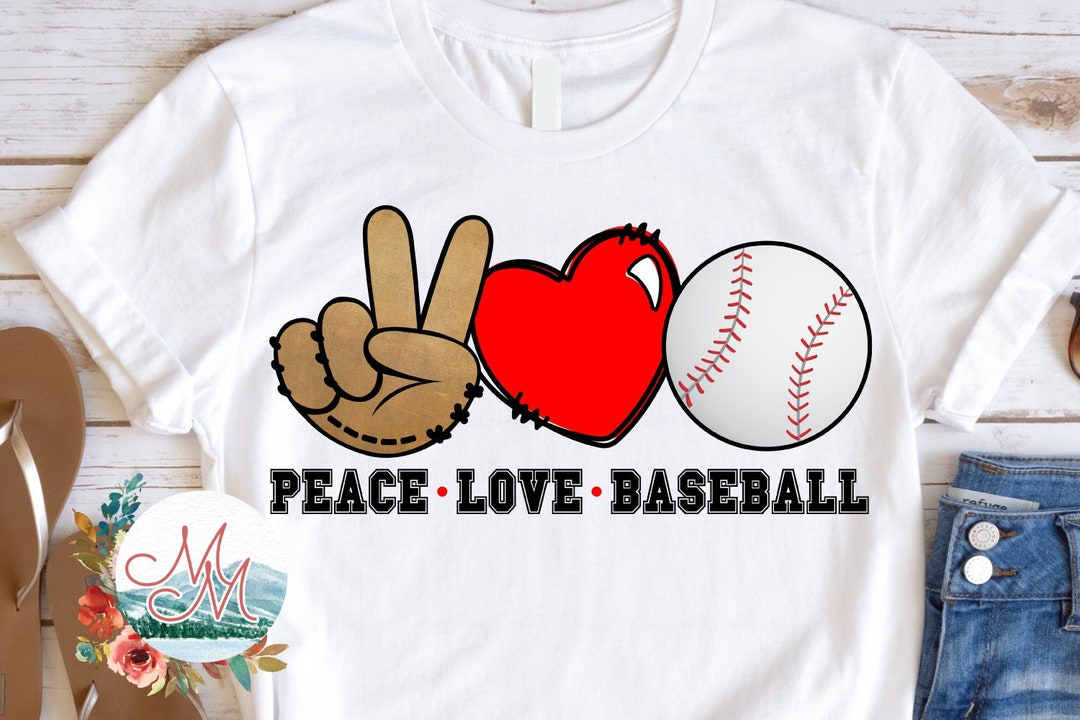 Peace Love Baseball PNG Sublimation | Baseball Digital Design ...