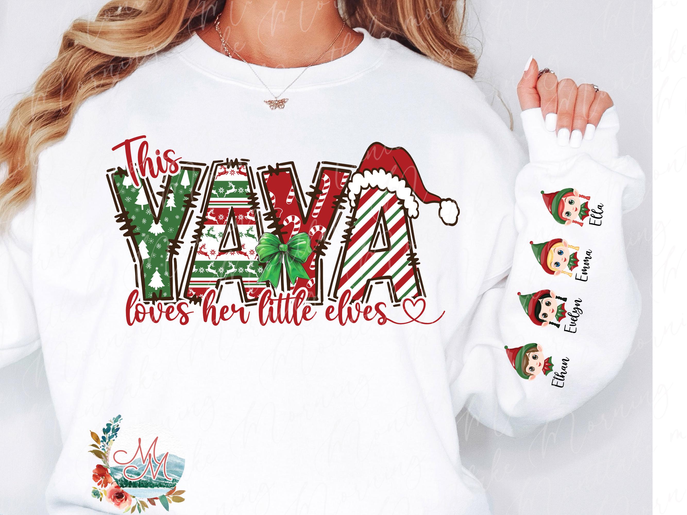 This Yaya Loves Her Little Elves PNG | Christmas Nana DTF DTG ...