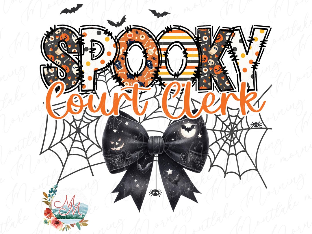Spooky Court Clerk Halloween PNG | Halloween Courthouse Coquette Bow ...
