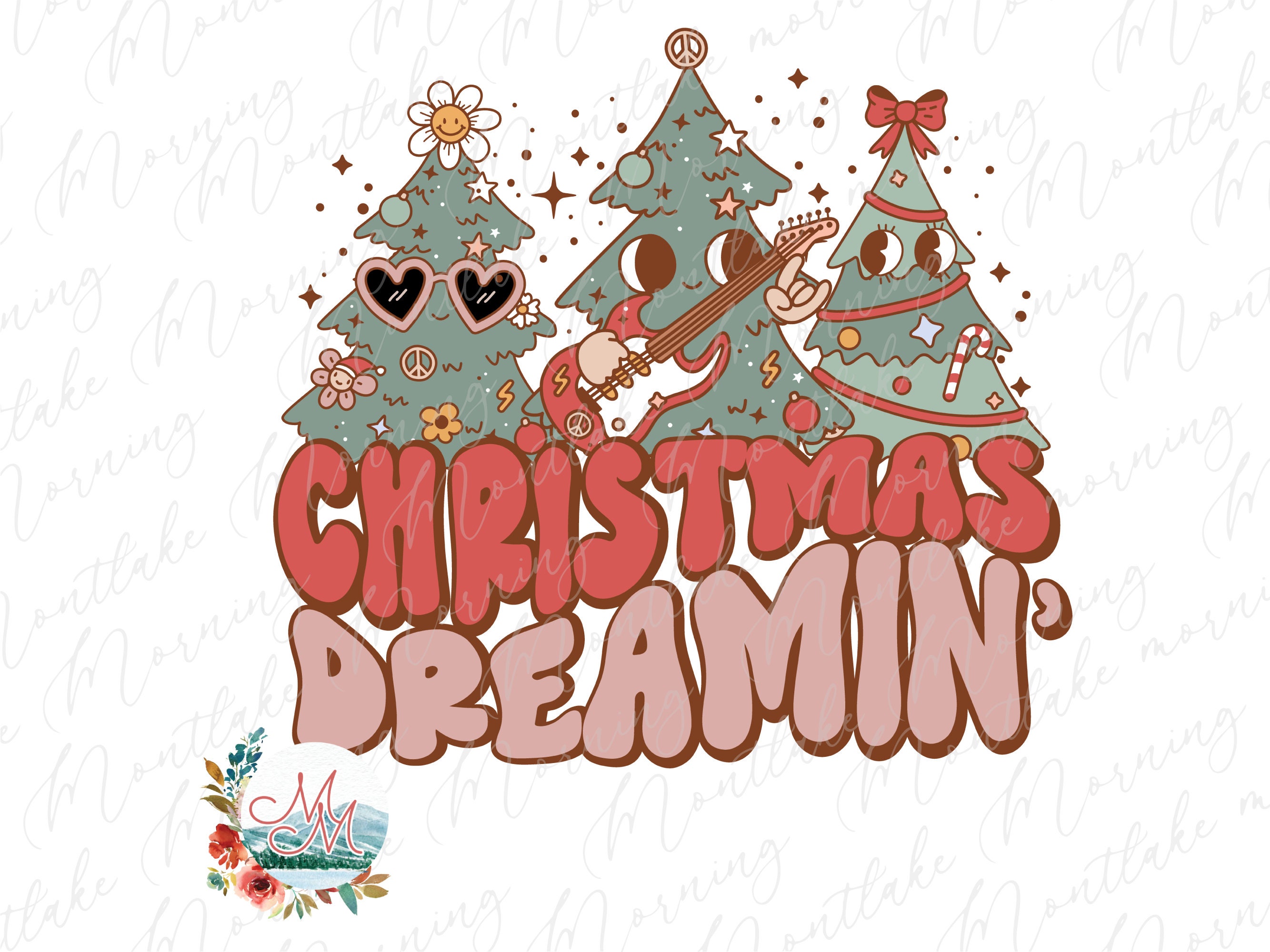 Christmas Dreamin' Retro Hippie PNG Vintage Christmas - Etsy