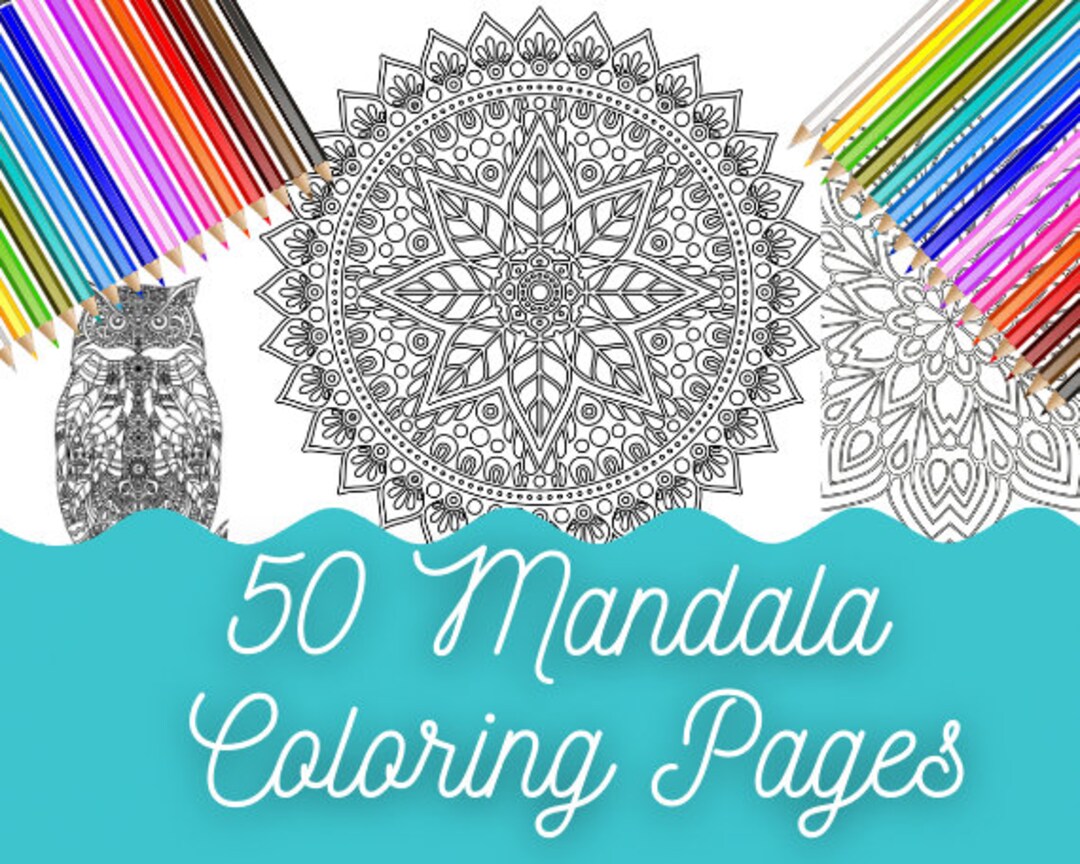50 Unique Mandala Coloring Pages | Digital Download - Etsy