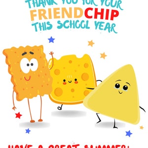 Last Day of School Printable Tag Classroom Treat Tag Friend Chip Bag ...