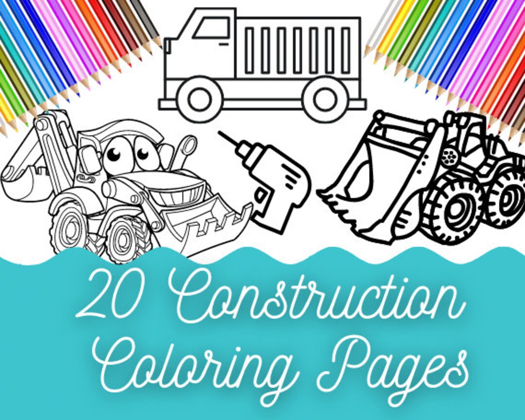 20 Construction Coloring Pages | Digital Download - Etsy