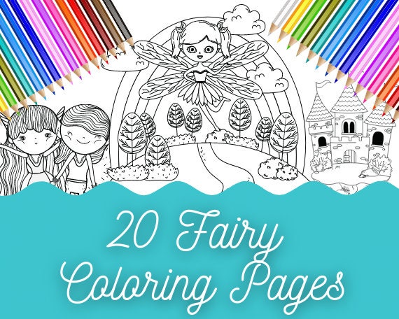 20 Fairy Coloring Pages. Custom Digital Download. | Etsy