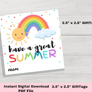 Have a Great SUMMER GIFT TAGS, Printable Teacher Appreciation Cookie ...