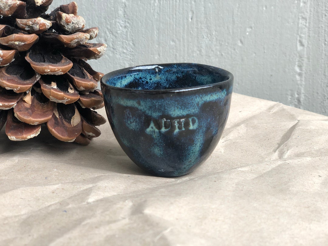 ADHD Ceramic Espresso Cup, Black Coffee Mug, Neurodiversity Awareness ...